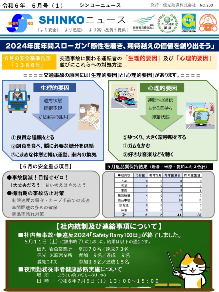 SHINKOニュース 2024年6月号 | SHINKO LOGI株式会社