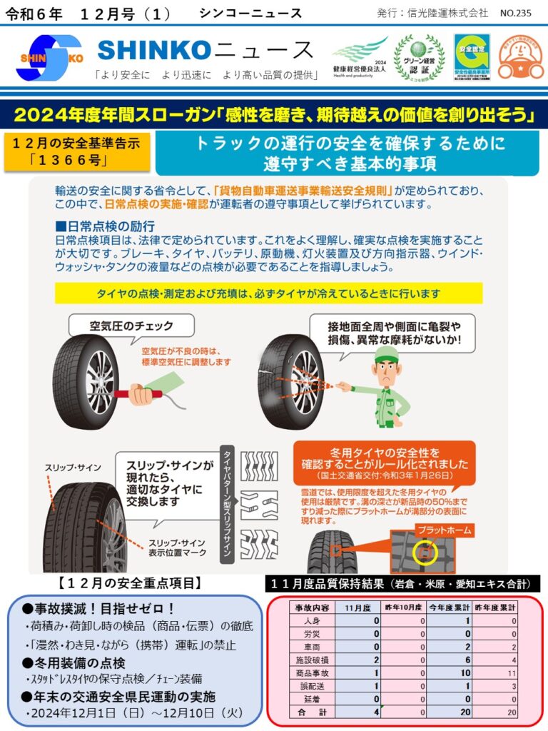 SHINKOニュース2024年12月号 | SHINKO LOGI株式会社